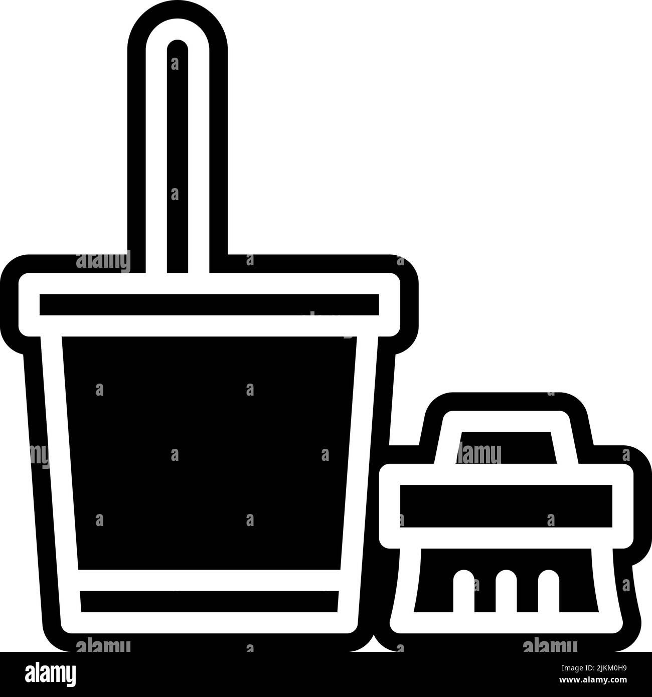 mop icon black vector illustration Stock Vector Image & Art - Alamy