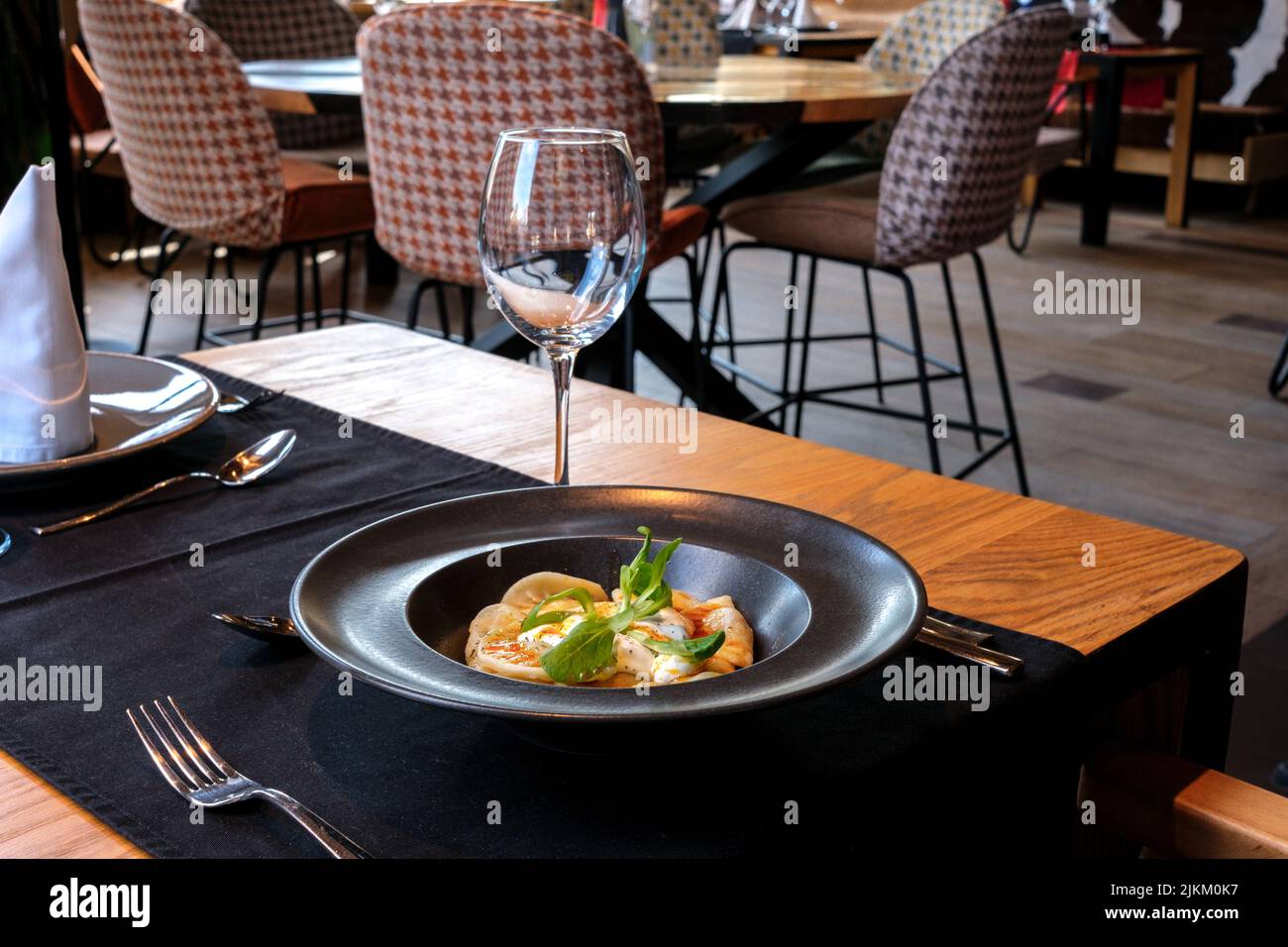 A closeup shot of a lunch table in a restaurant Stock Photo - Alamy