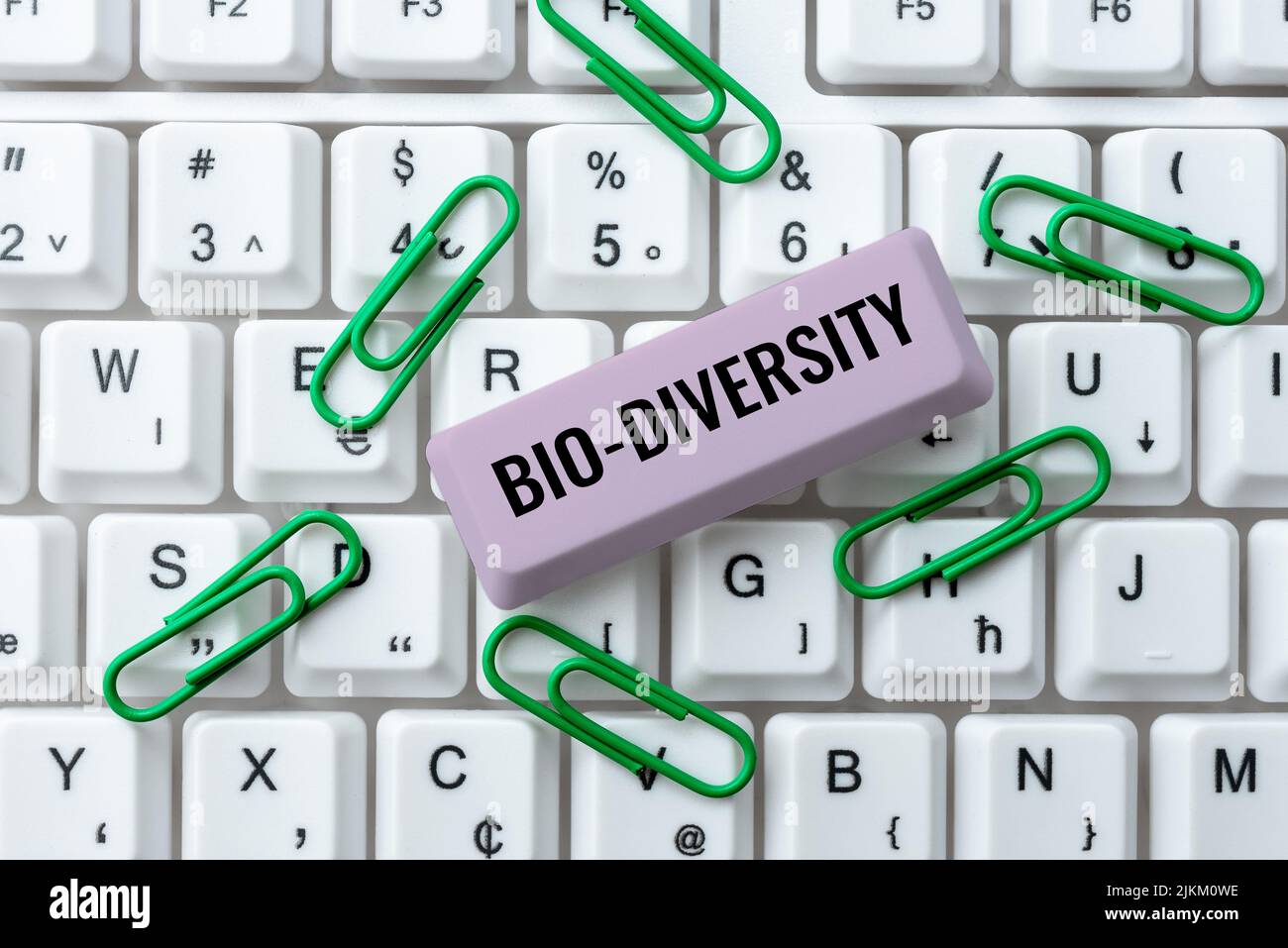 Writing displaying text Bio Diversity. Business approach Variety of ... Writing displaying text Bio Diversity. Business approach Variety of ...