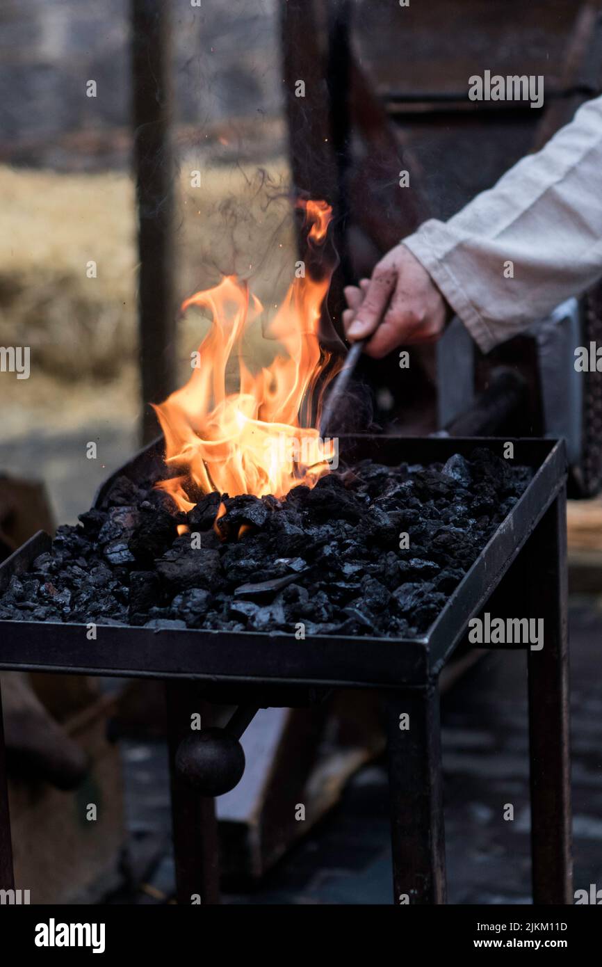 Preparing fire hi-res stock photography and images - Alamy