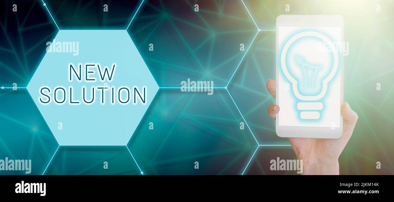 Text showing inspiration New Solution. Business approach Modern ...