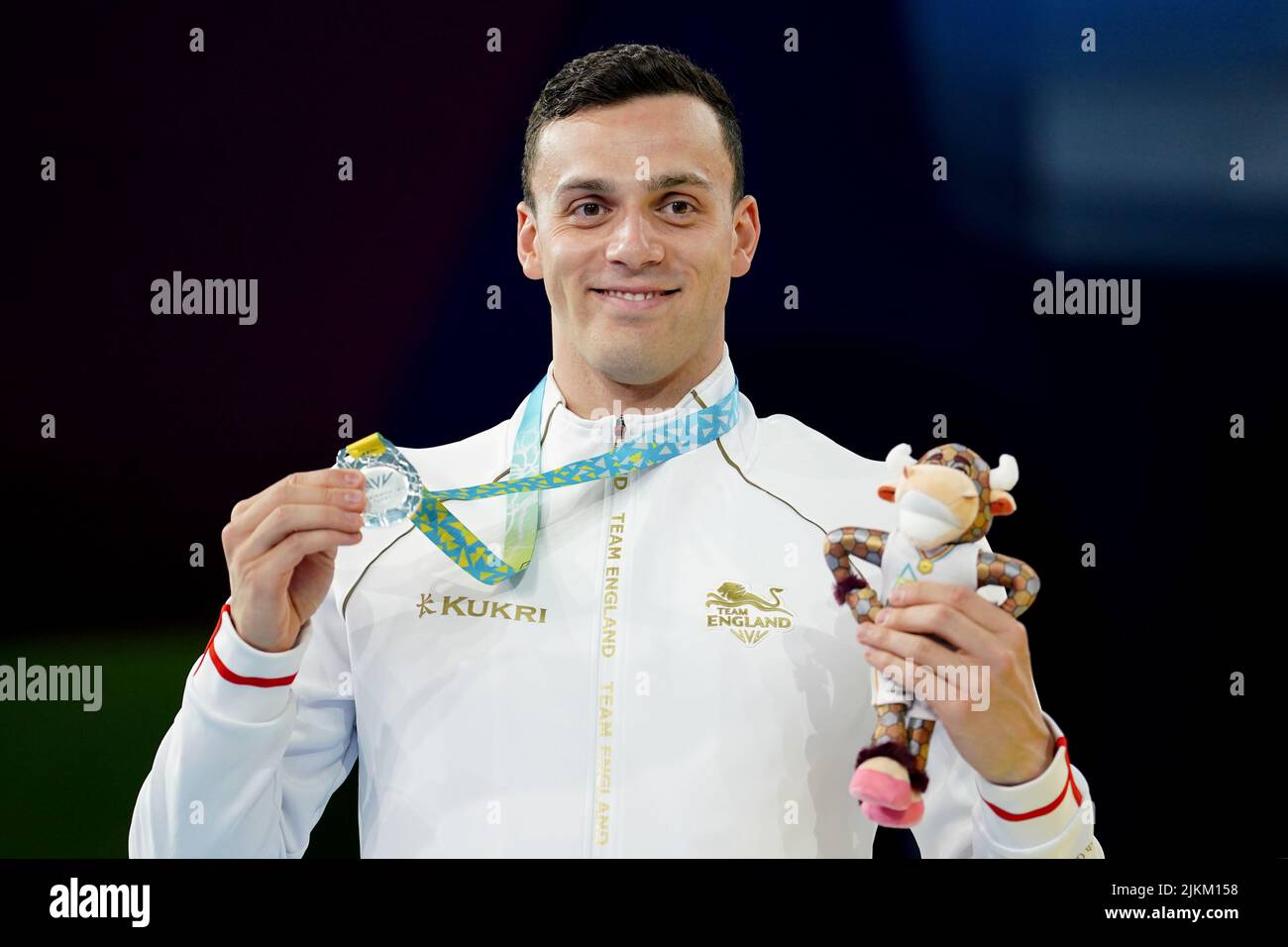 England’s James Guy with his joint Silver Medal after the Men’s 100m Butterfly Final at Sandwell ...