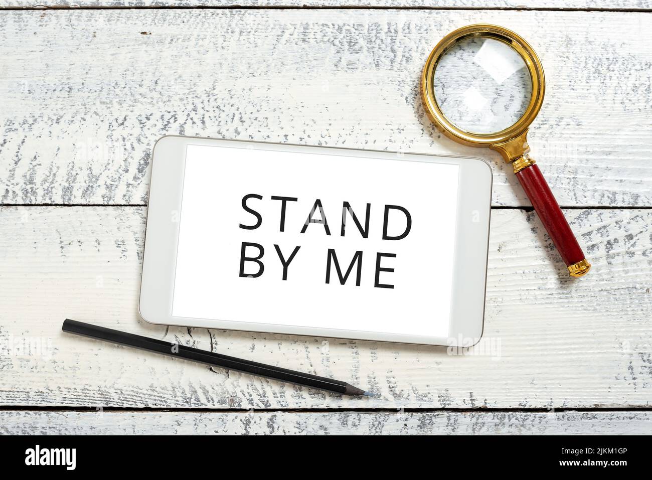 Conceptual display Stand By Me. Internet Concept Be always around ...