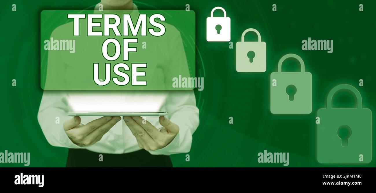 Hand writing sign Terms Of Use. Internet Concept Established conditions ...