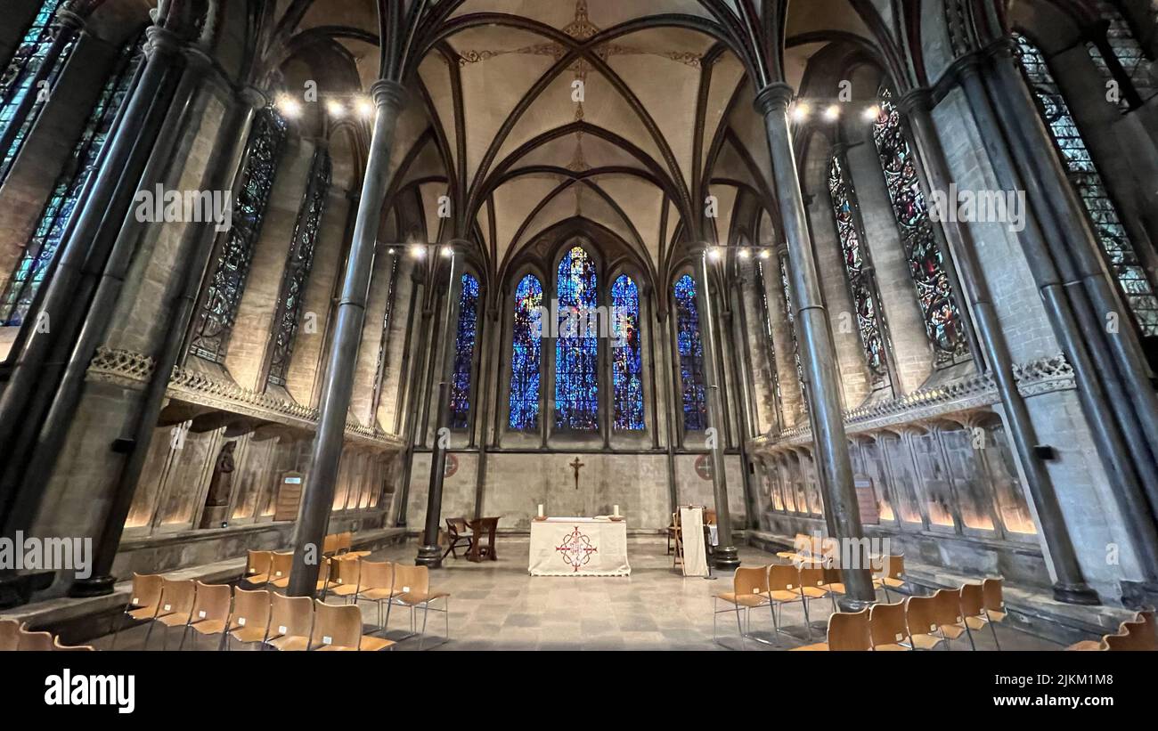 A view of the Trinity chapel inside the Salisbury Cathedral in England Stock Photo - Alamy
