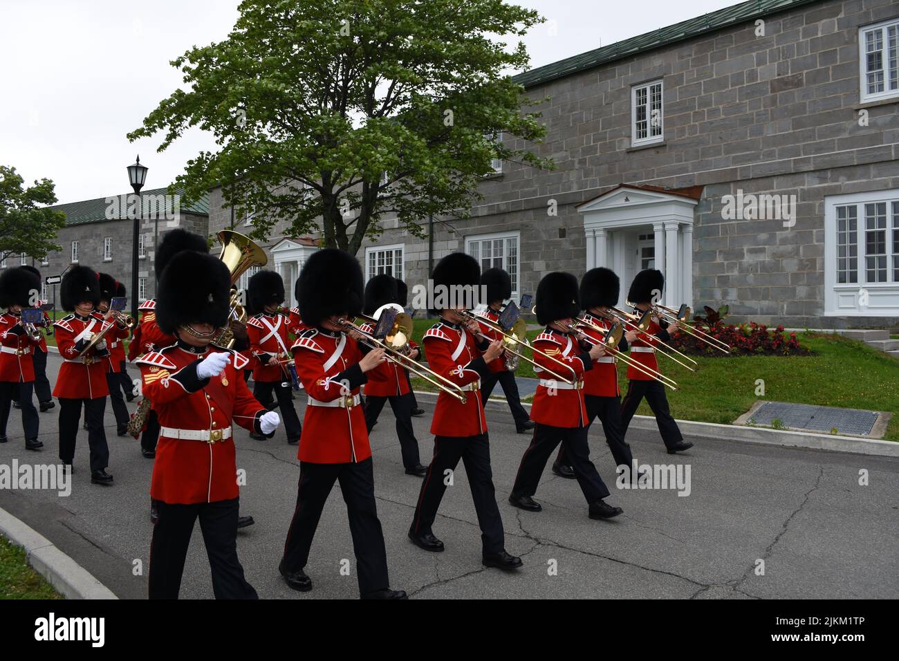 A group of marching Canadian guards in Quebec City, Canada Stock Photo ...