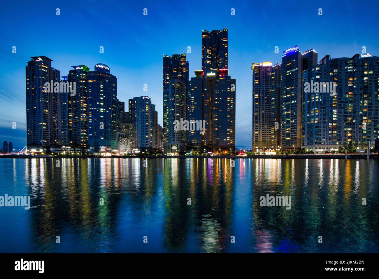 A beautiful landscape scene of Buildings in the Marine of Busan, South ...