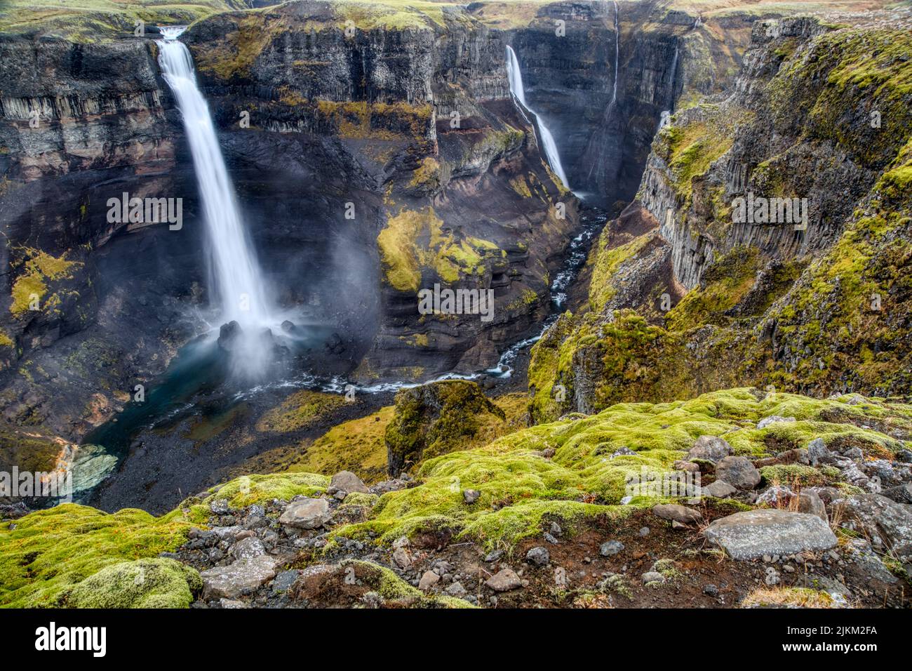 A mesmerizing view of the Haifoss waterfall in Iceland Stock Photo - Alamy