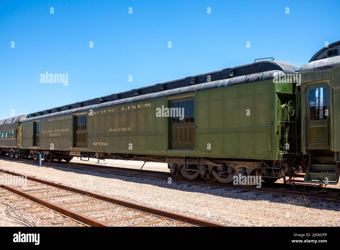 Arizona Railway Museum - Southern Pacific Baggage Car Stock Photo - Alamy