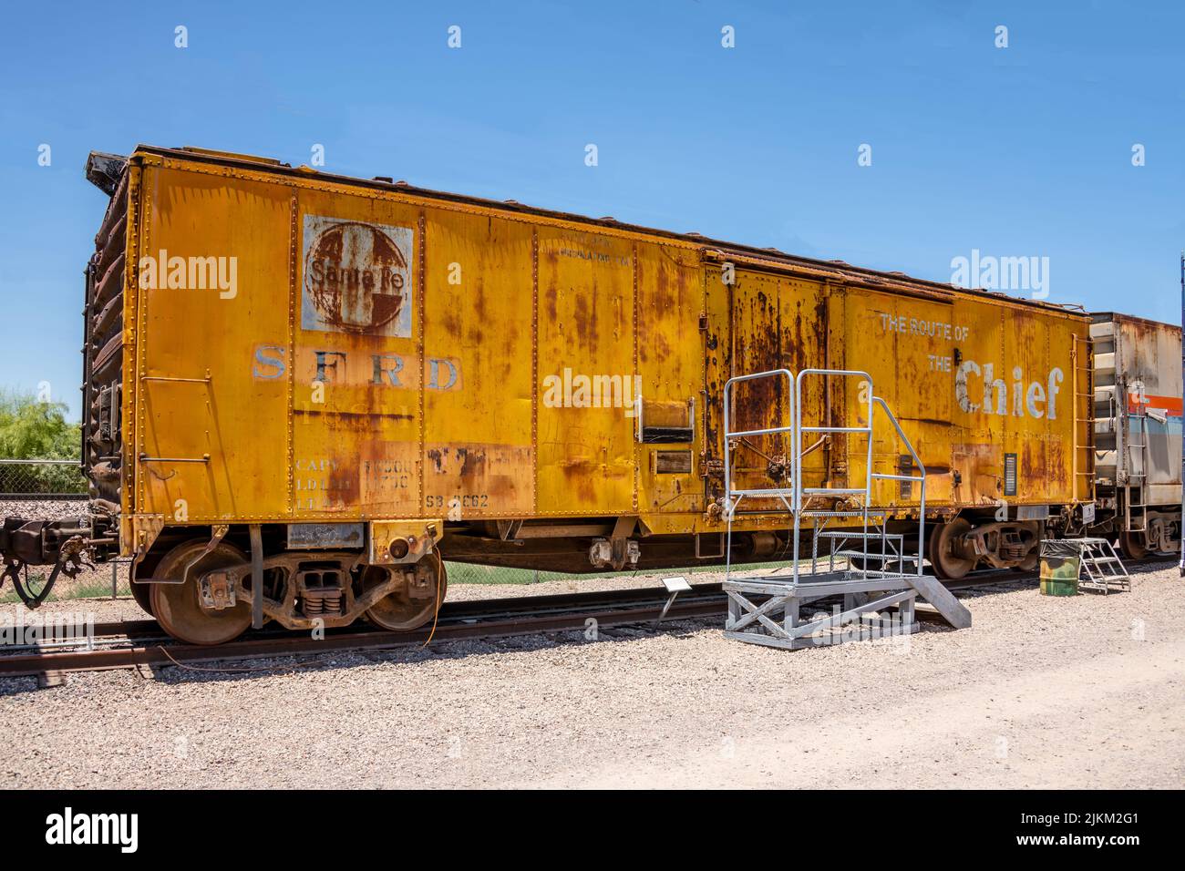 Arizona Railway Museum - Santa Fe Boxcar Stock Photo - Alamy