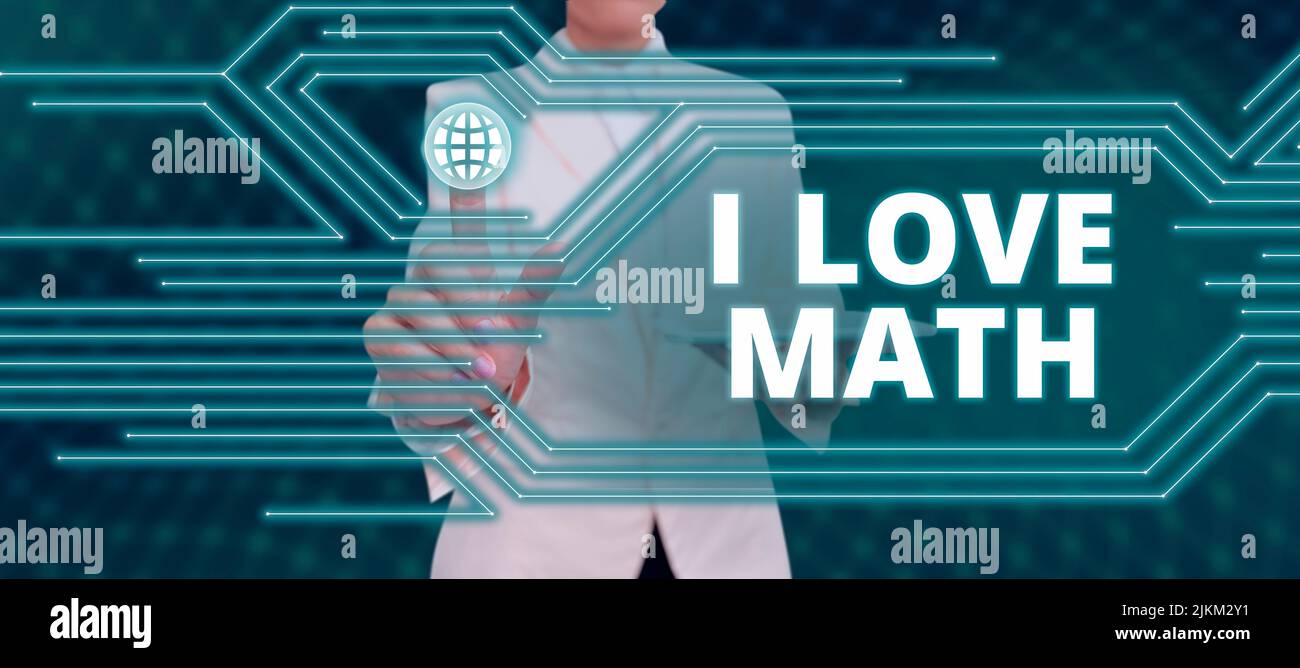 Text caption presenting I Love Math. Business showcase To like a lot ...