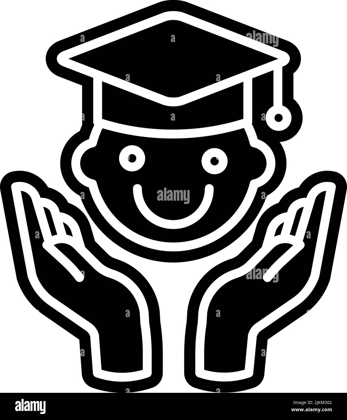 Icon graduation cap editable Black and White Stock Photos & Images - Alamy