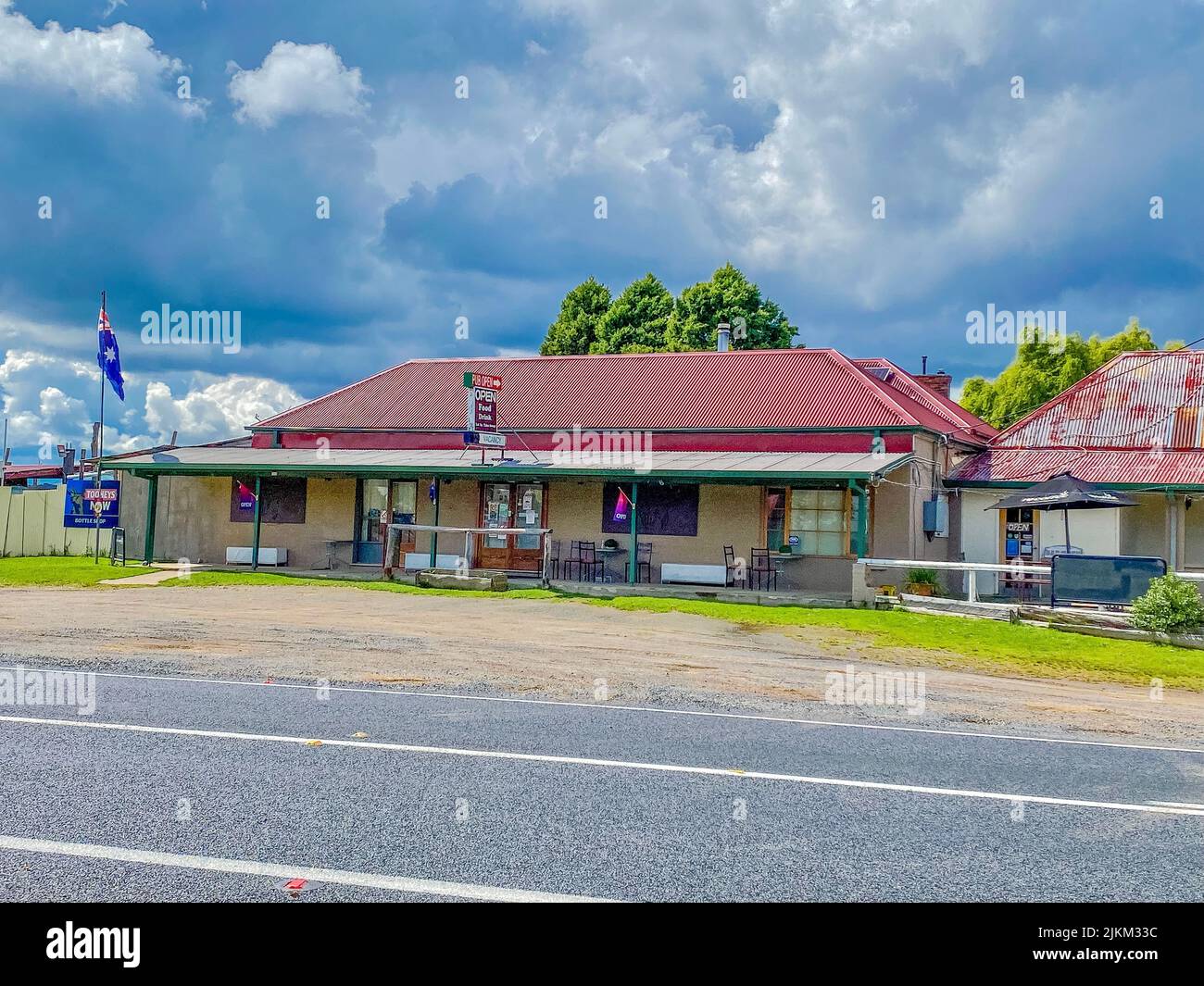 The Deepwater Inn, Longhorn Bar, and Grill old-style buildings in a ...