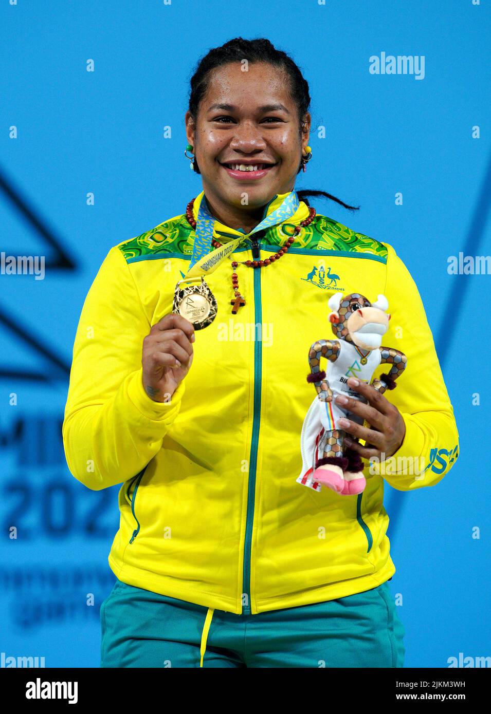 Australia's Eileen Cikamatana with her gold medal after winning the ...