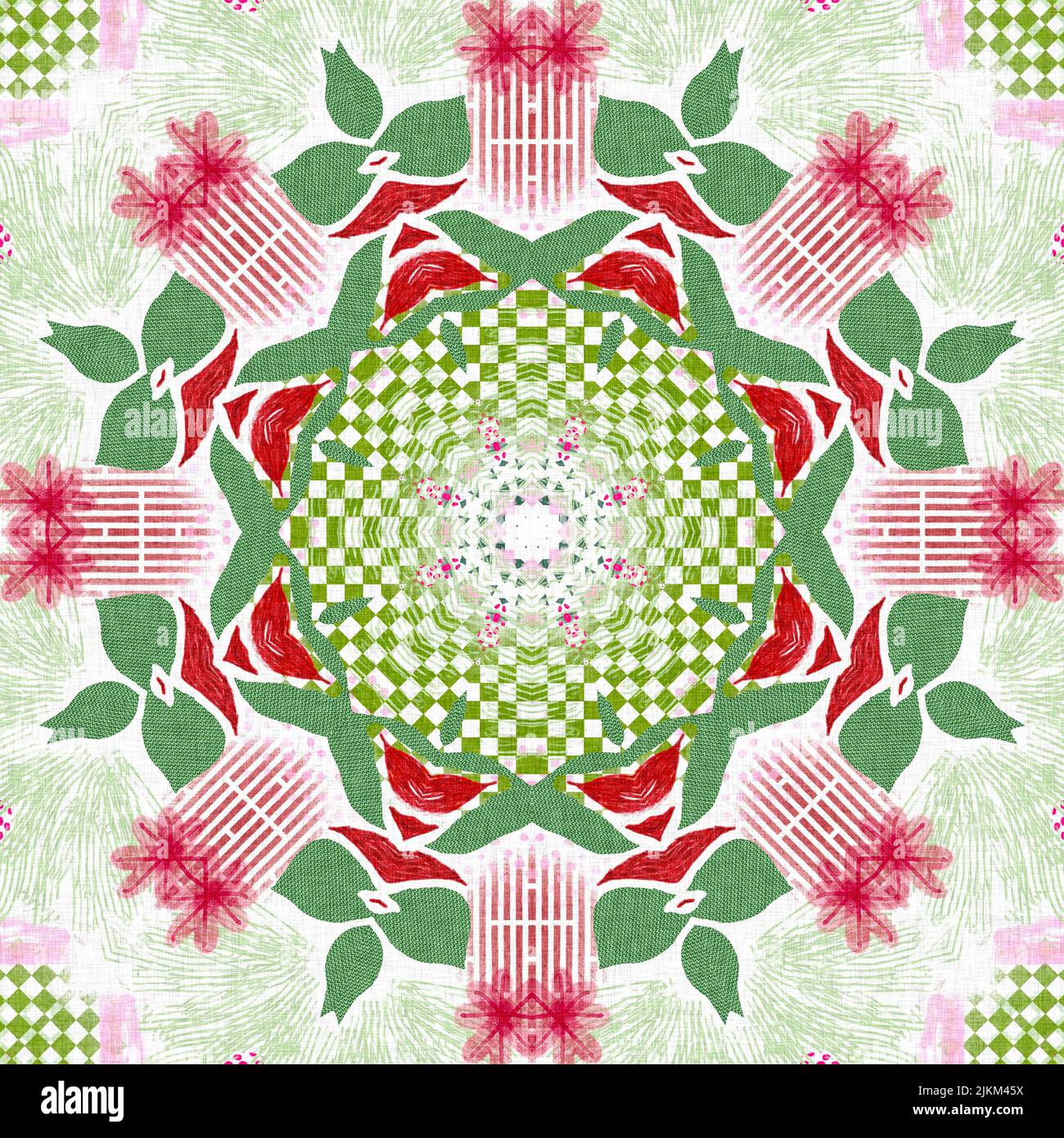 Seamless Christmas poinsettia retro pattern. Decorative ornament in ...