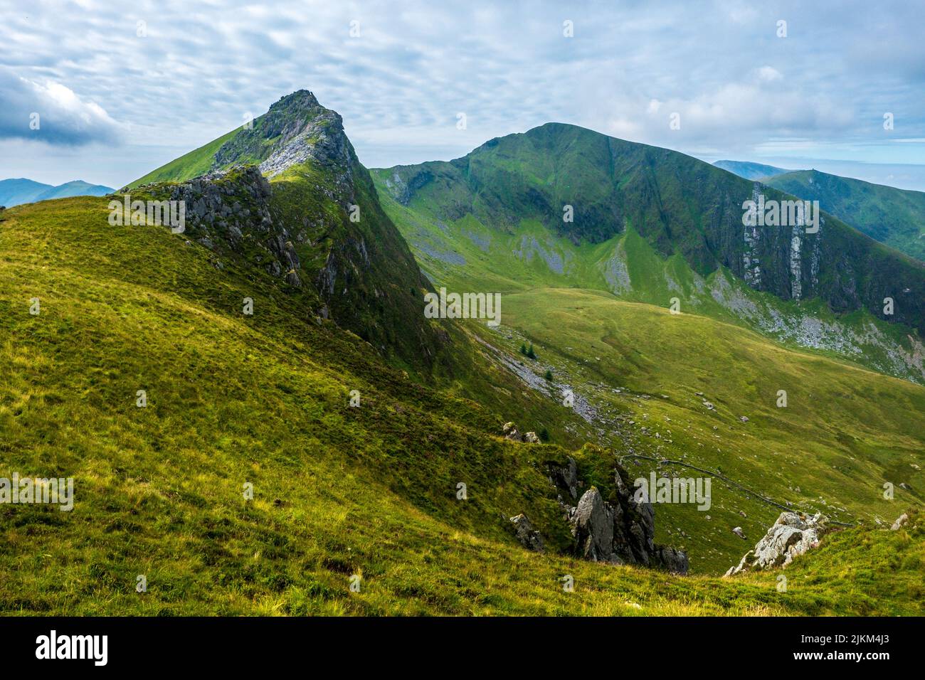 The Nantlle Ridge, a mountain ridge walk in Snowdonia, North Wales, UK ...