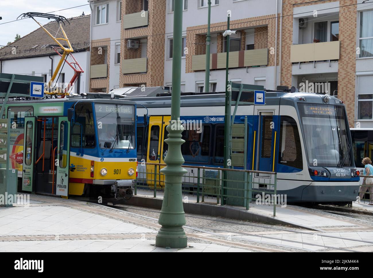 Trolleybus at a bus stop Stock Photo - Alamy