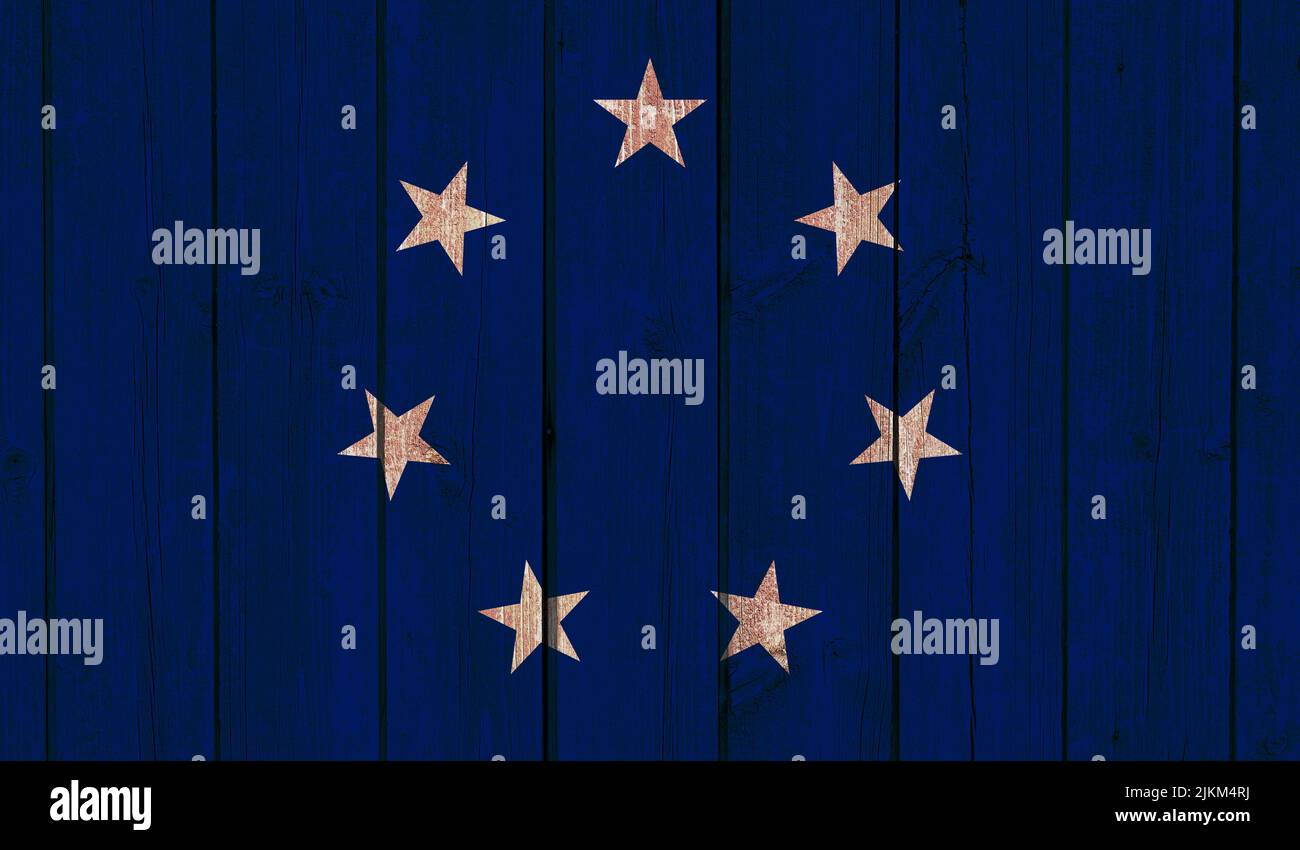 Top view of Old Painted Flag of Naval jack of the Confederate states of ...