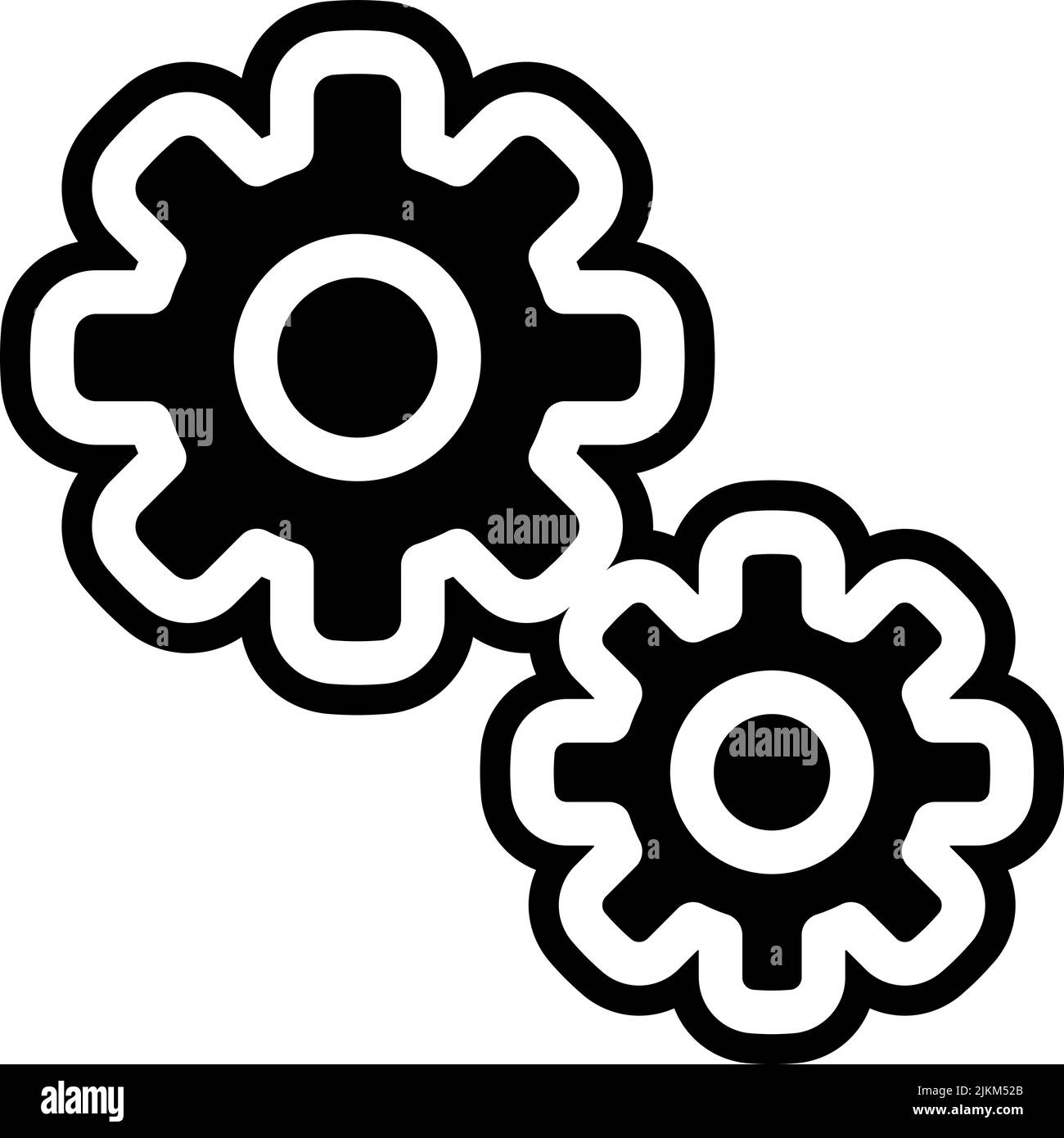 gears icon black vector illustration Stock Vector Image & Art - Alamy
