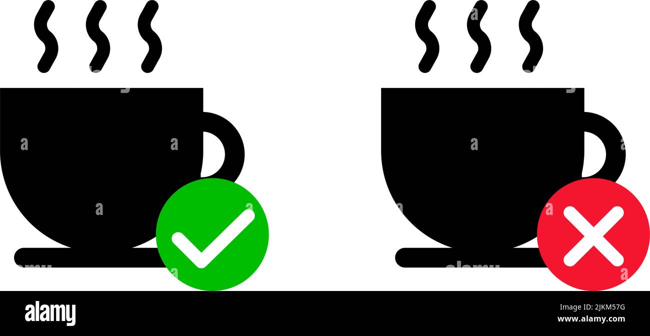 Drink allowed and drink prohibited icon set. Coffee cup and cafe icon ...