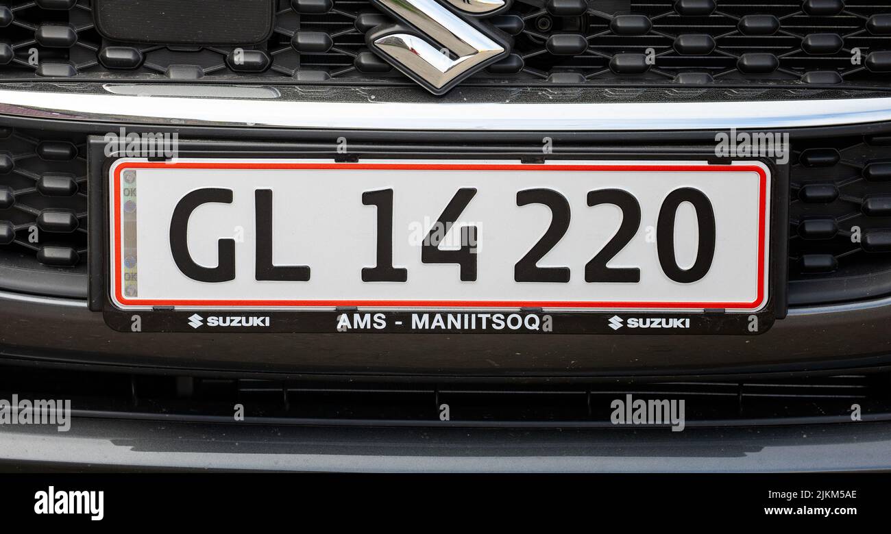 Maniitsoq car number plate hi-res stock photography and images - Alamy