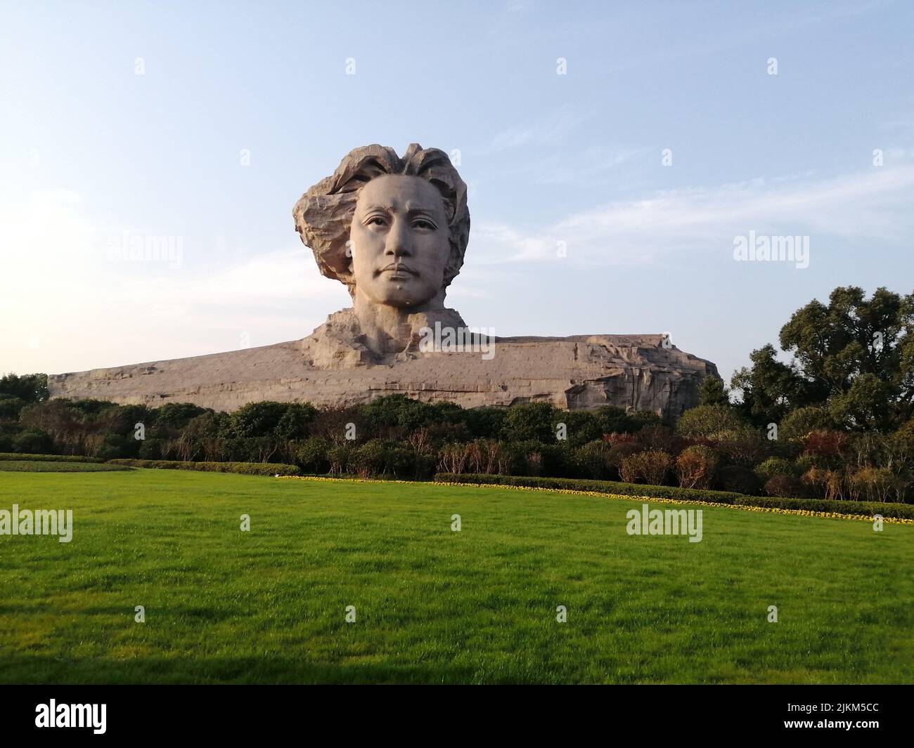 A bright summer day at the Young Mao Zedong statue in Changsha, China ...