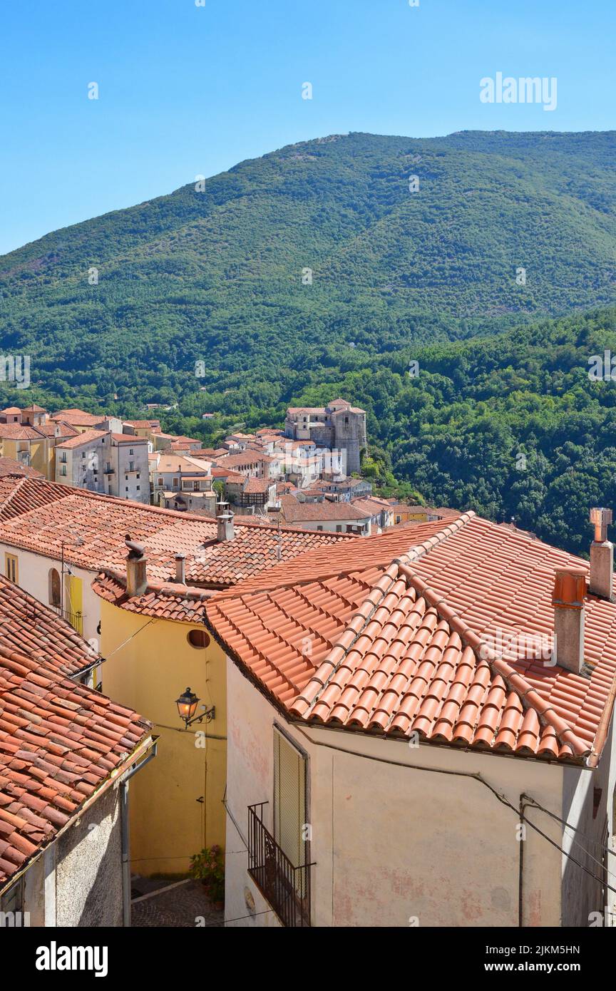 Landscape of Rivello, a village in the Basilicata region in Italy Stock ...