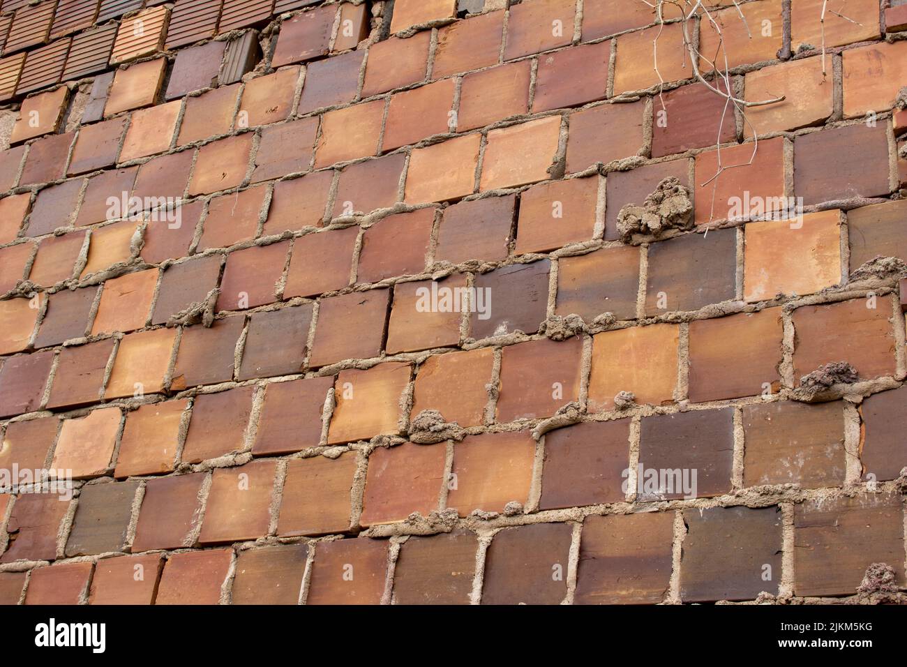 Full frame a texture background of an antique multicolor brown clay ...