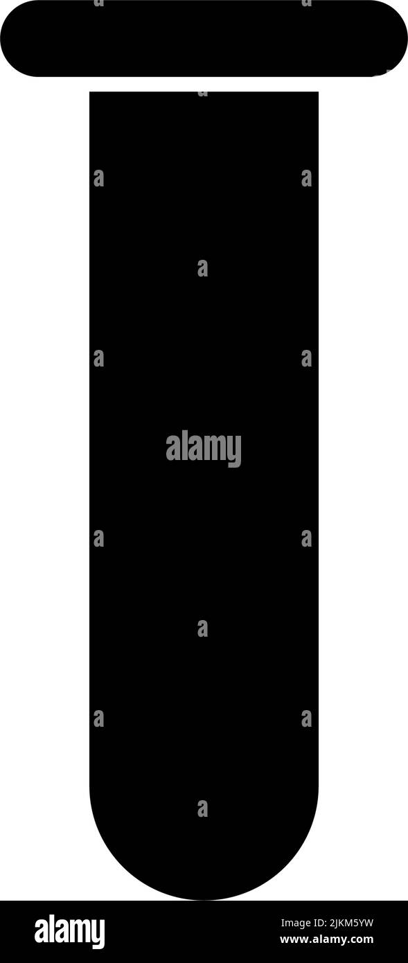 Test tube silhouette icon. Science experiment symbol. Editable vector ...