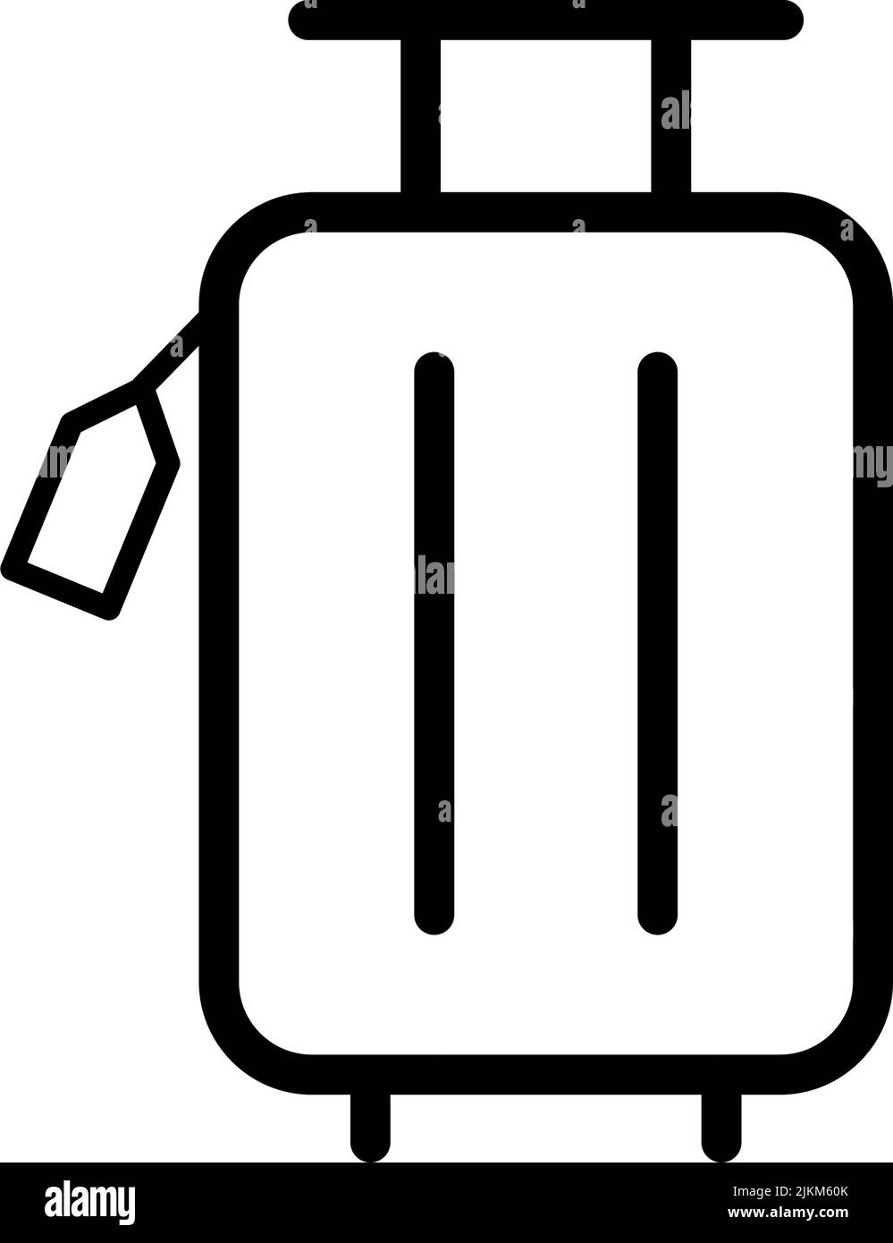 Suitcase icon with tag. Baggage. Editable vector Stock Vector Image ...