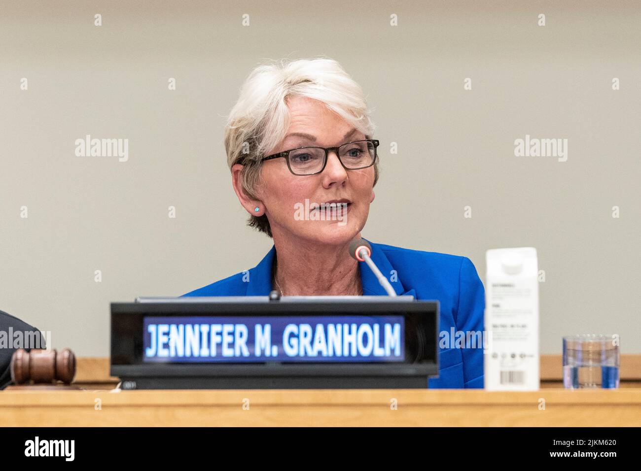 Secretary of Energy Jennifer Granholm speaks during panel Non ...