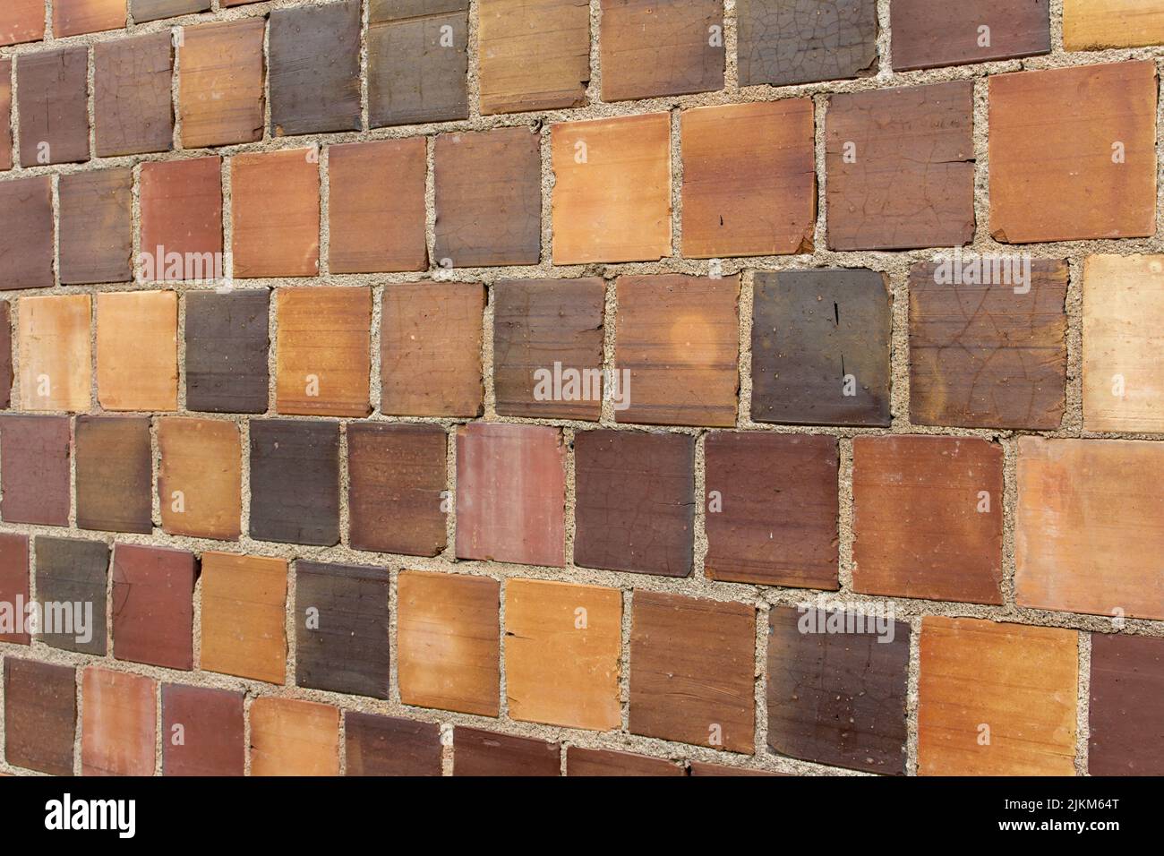Full frame a texture background of an antique multicolor brown clay ...