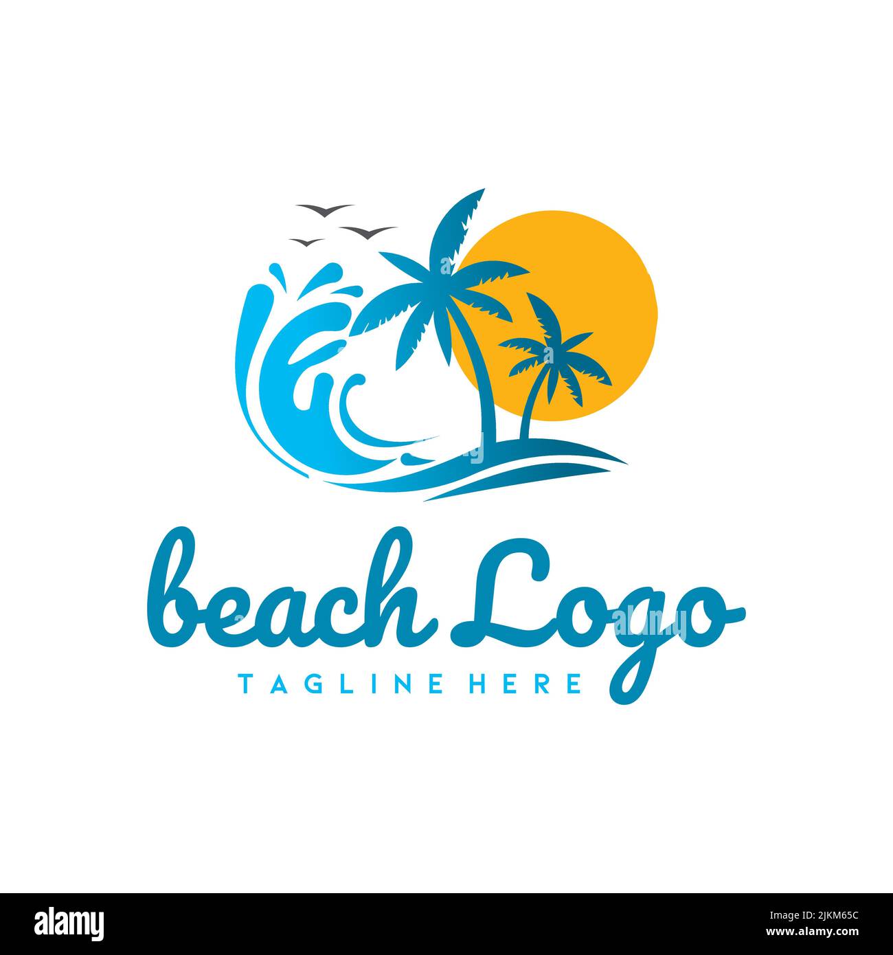 Beach logo design holiday logo Vector creative idea Stock Vector Image ...