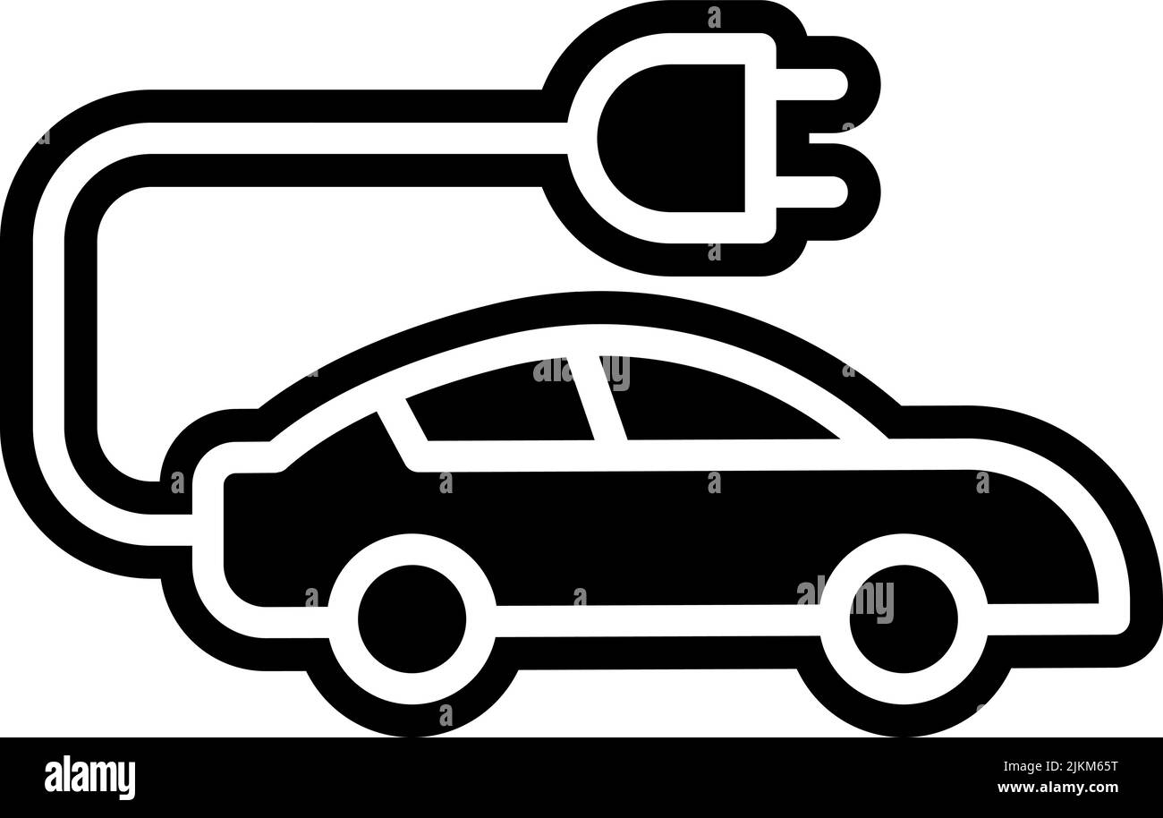 electric car icon black vector illustration Stock Vector Image & Art ...