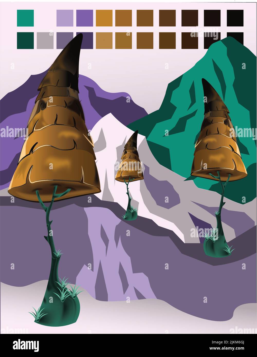 Cartoon mountain range hi-res stock photography and images - Alamy