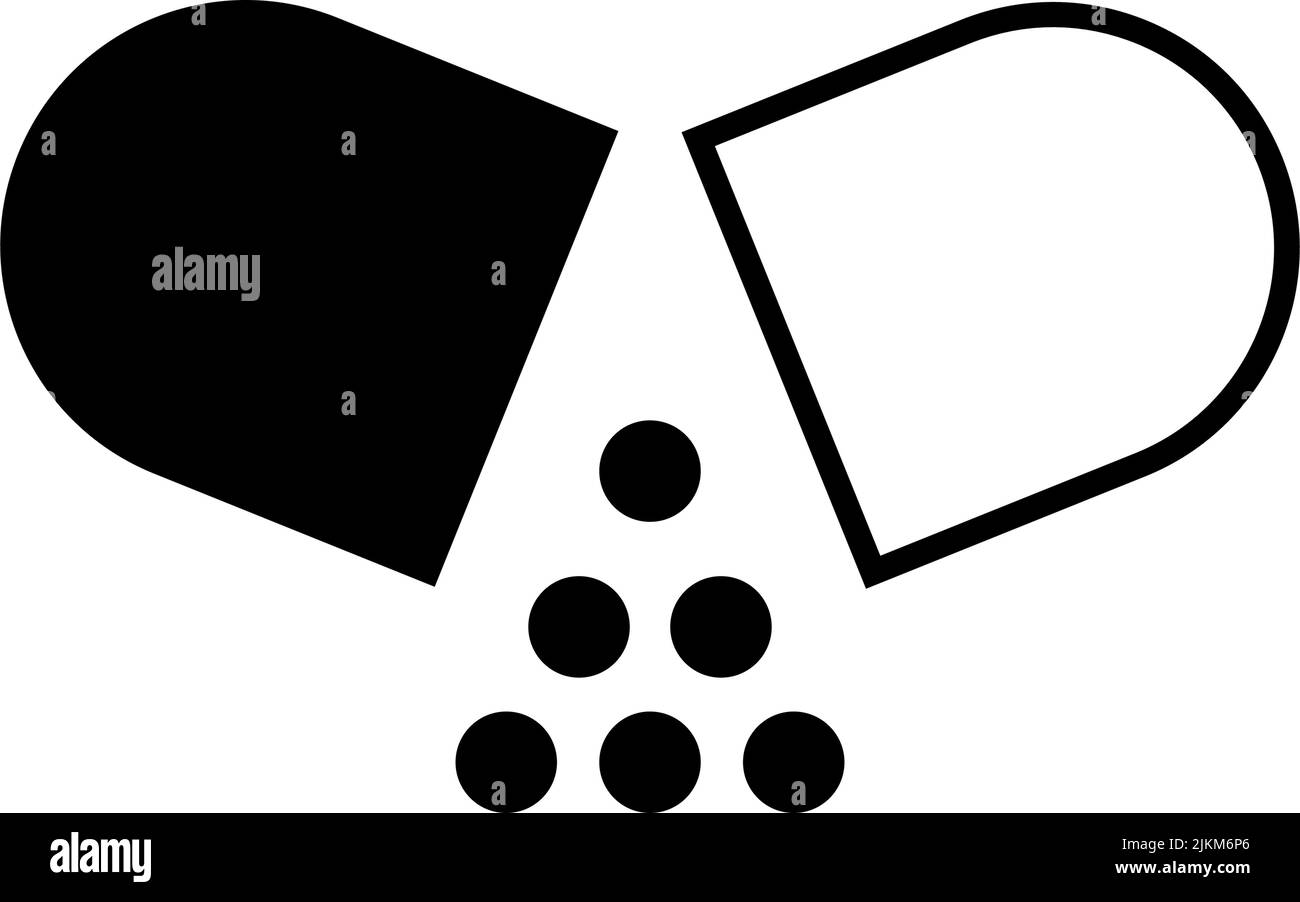 Tablet capsule and medicine powder. Editable vector Stock Vector Image ...