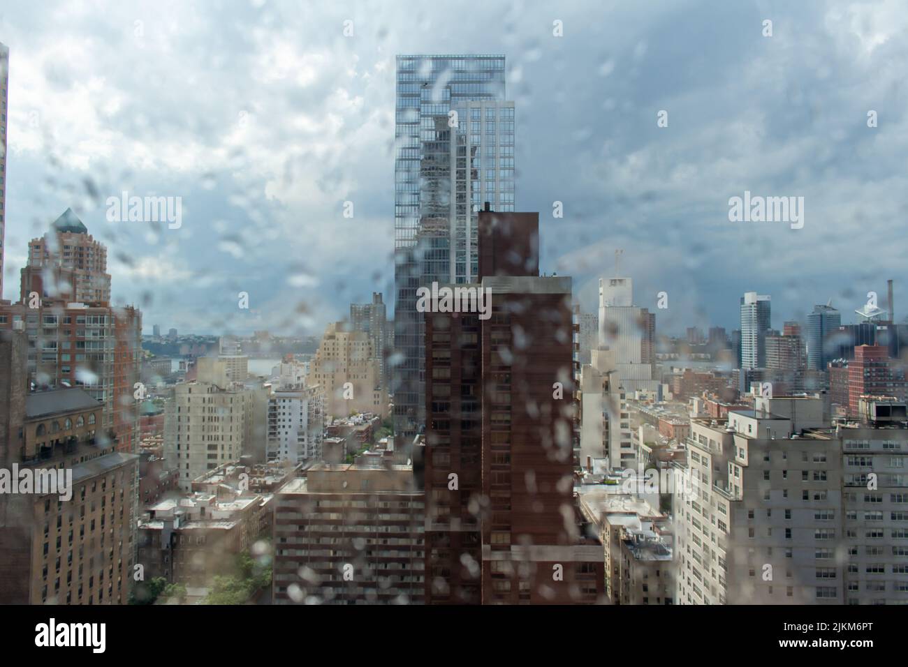 Abstract stylized texture background of defocused rain drops on a ...