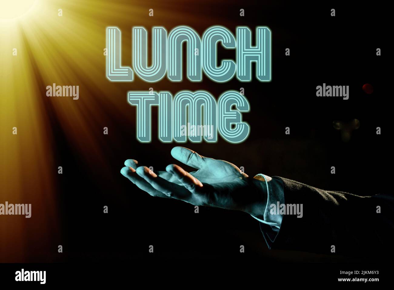 Text caption presenting Lunch Time. Word for Meal in the middle of the ...