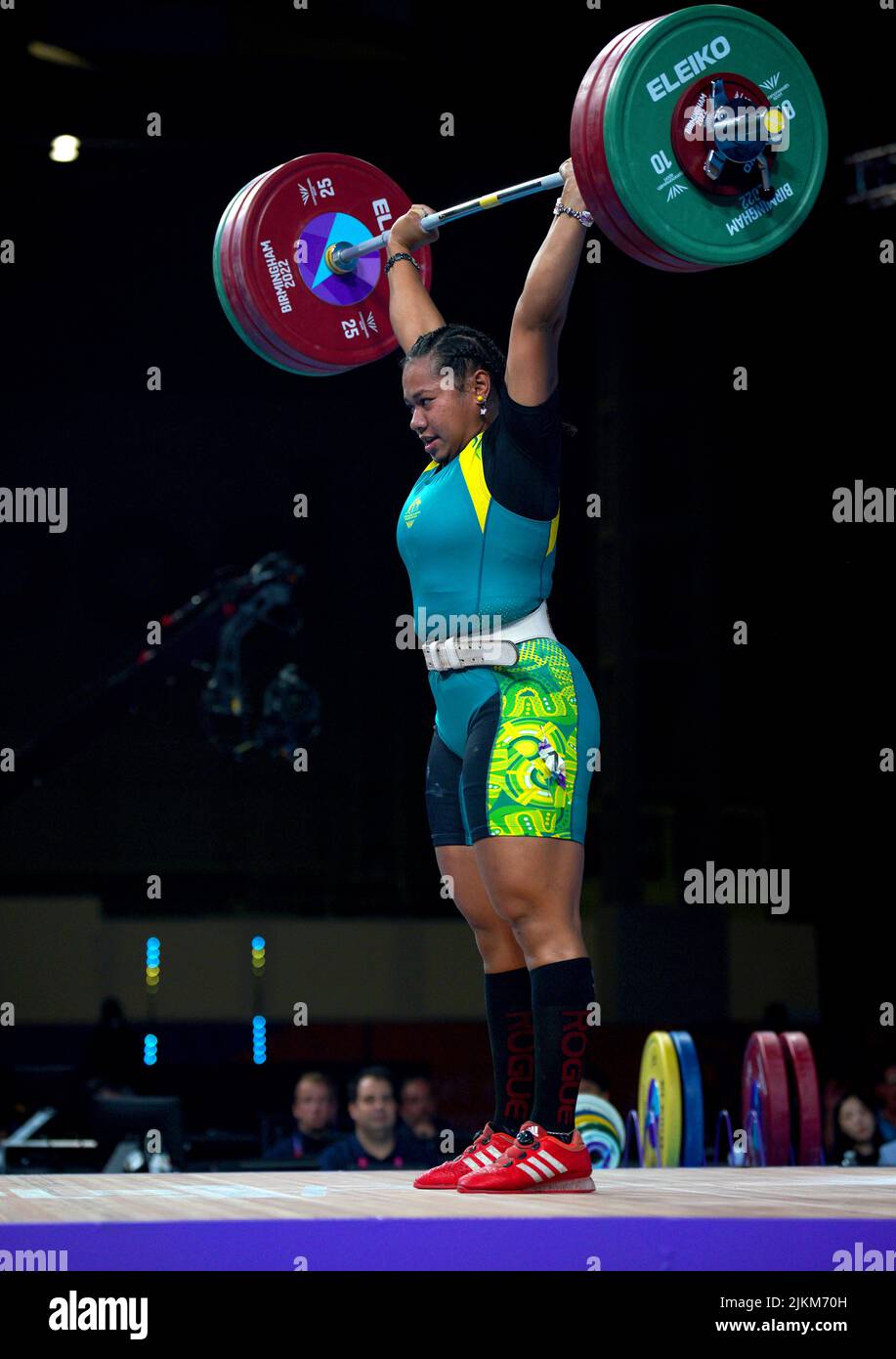 Australia's Eileen Cikamatana during the Women's 87kg Weightlifting ...