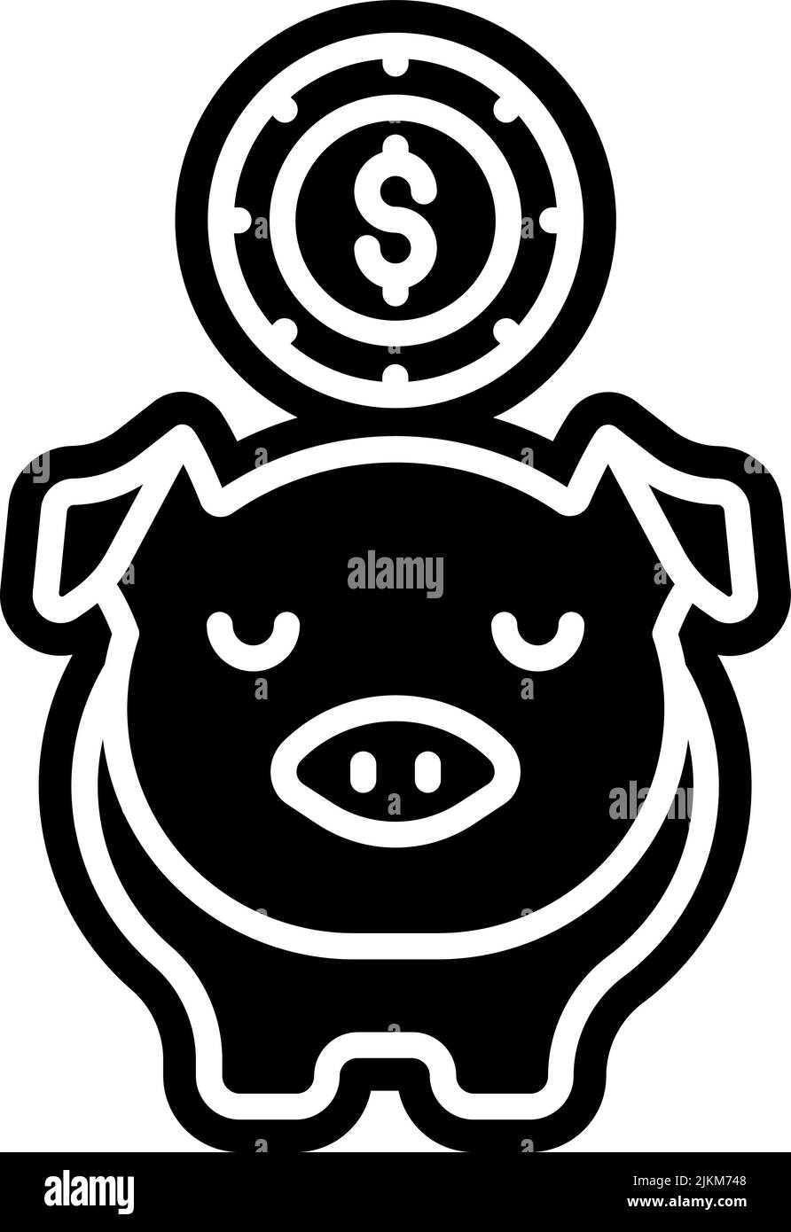 piggy icon black vector illustration Stock Vector Image & Art - Alamy