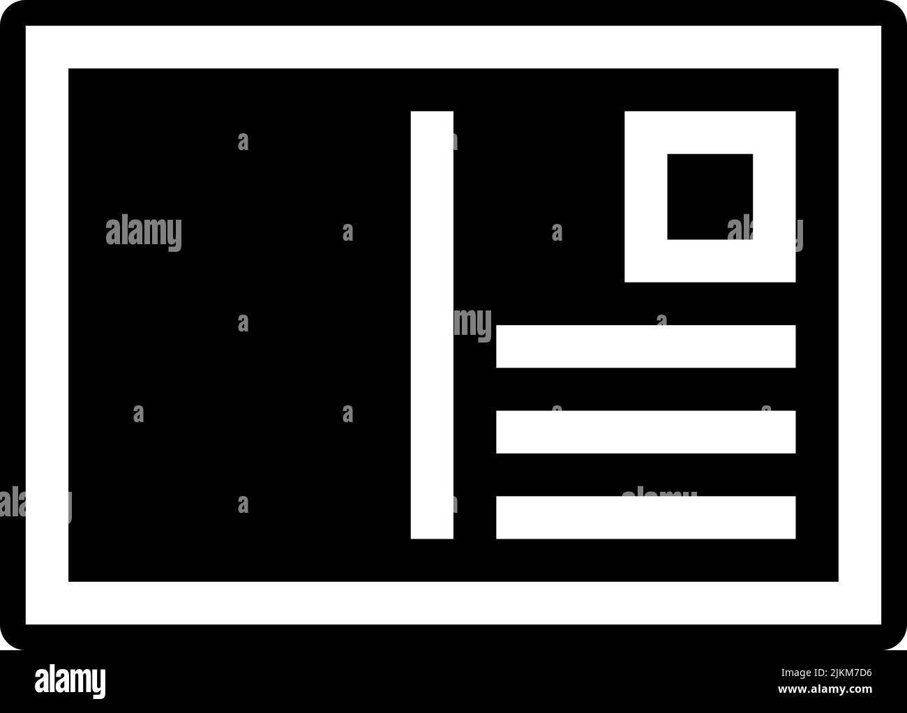 postcard icon black vector illustration Stock Vector Image & Art - Alamy