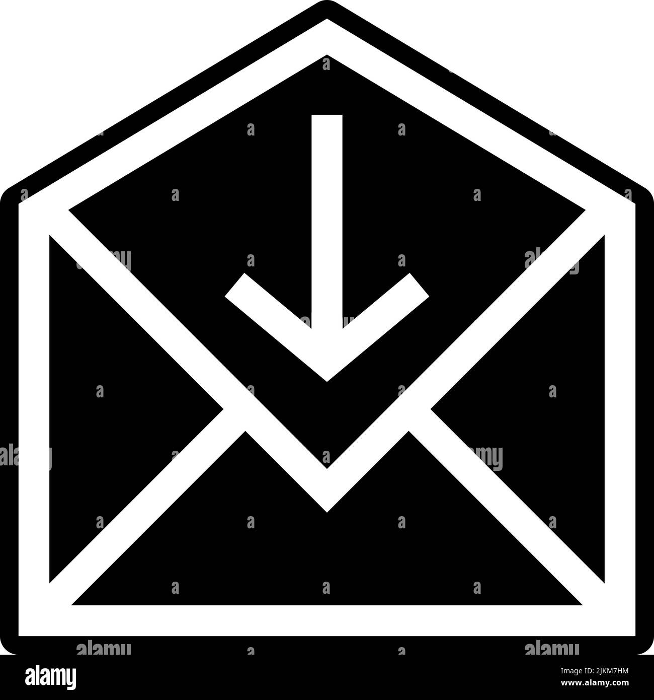 message received icon black vector illustration Stock Vector Image ...