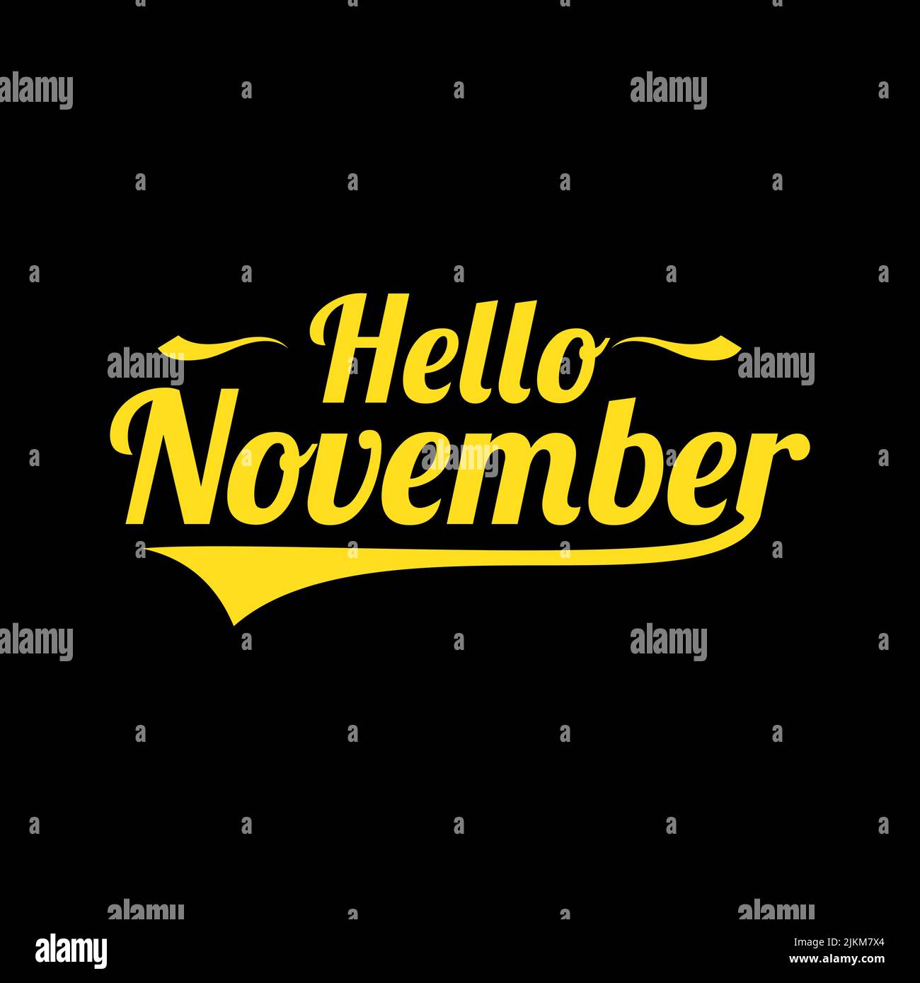 Hello November Lettering. Elements For Invitations, Posters, Greeting ...