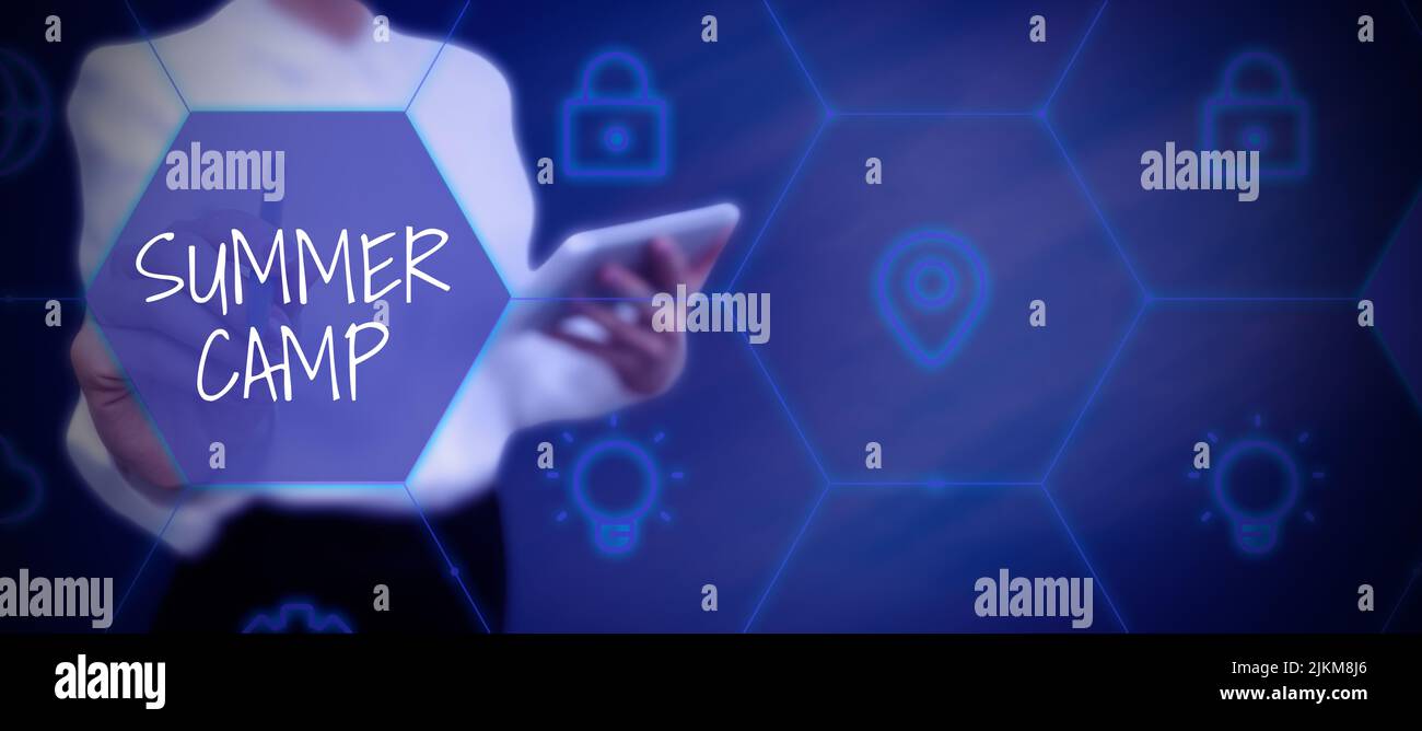 Inspiration showing sign Summer Camp. Business idea Supervised program ...