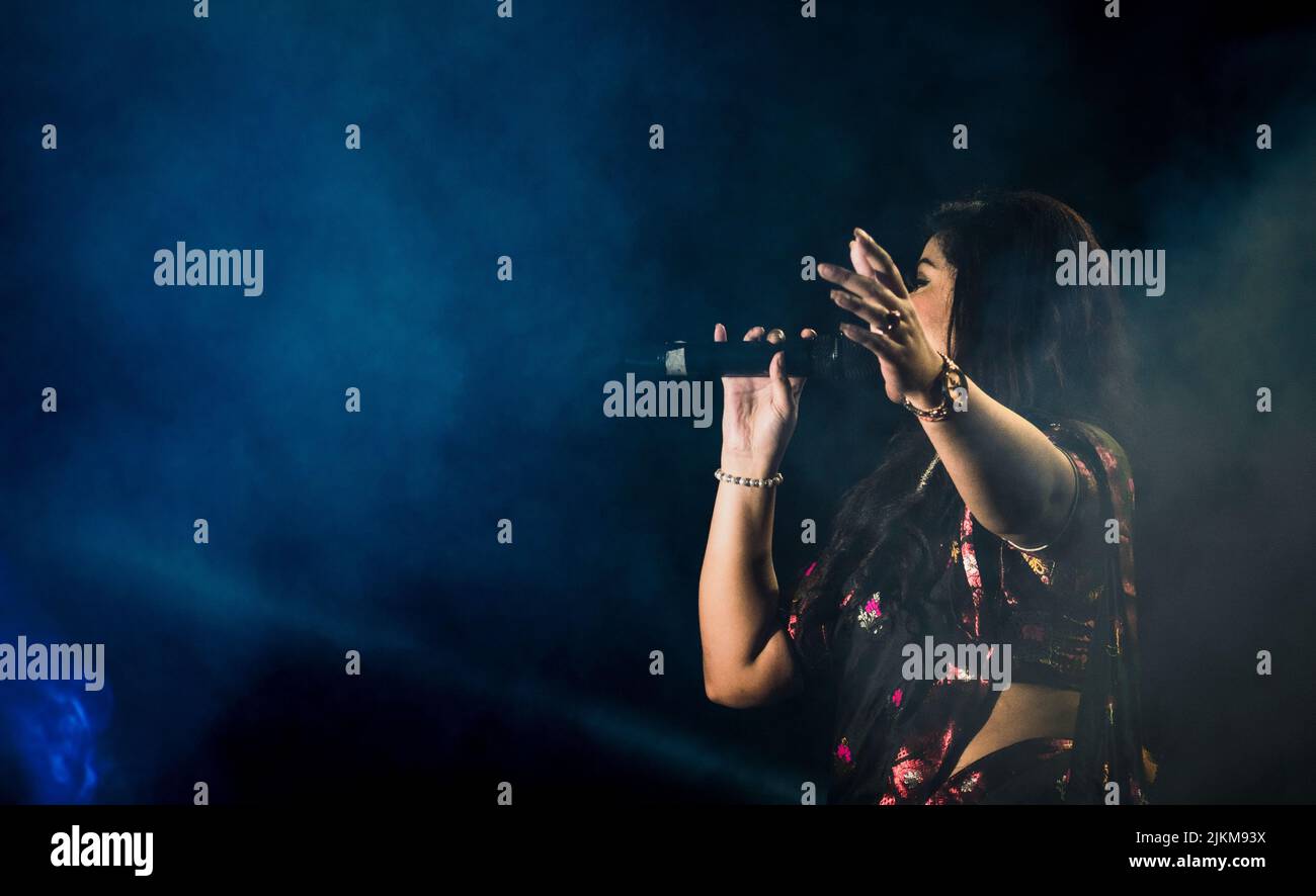 The singer Priyanka Bharali concert during Posua festival at NIT Silcha ...