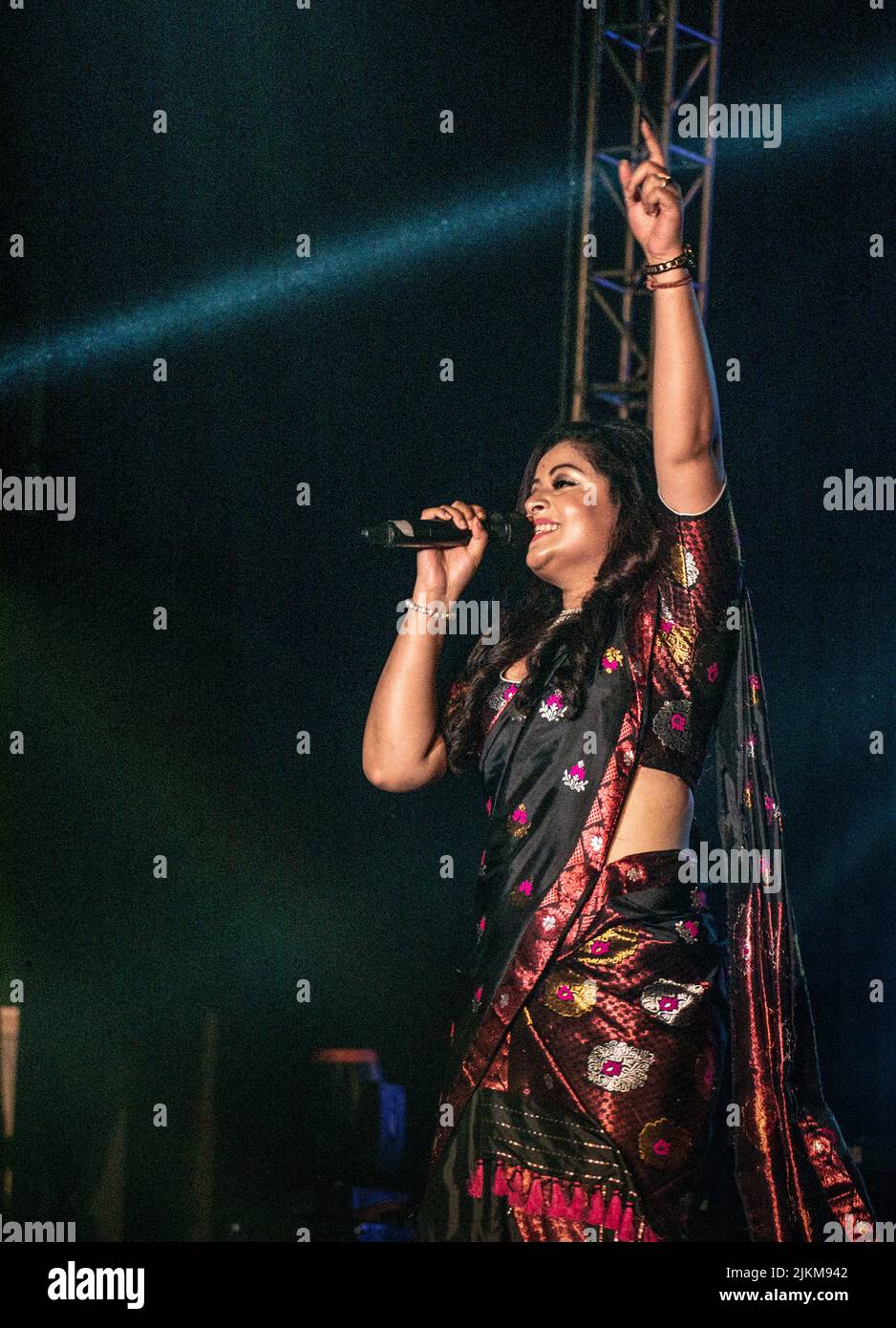 A vertical shot of the Singer Priyanka Bharali concert in Assam India ...