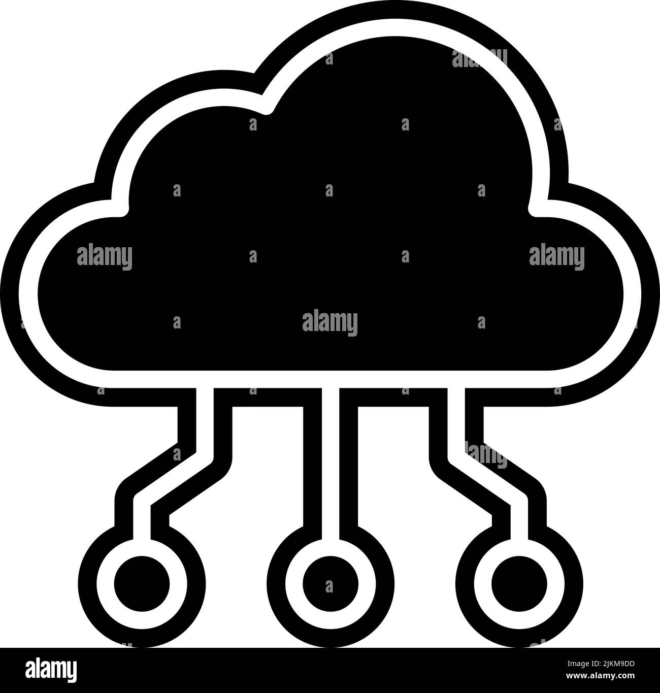 cloud icon black vector illustration Stock Vector Image & Art - Alamy