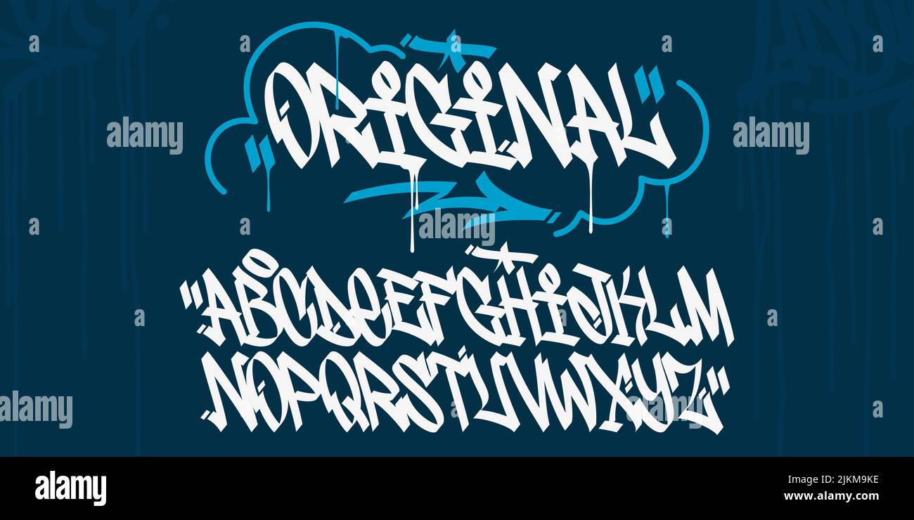 Flat Bold Abstract Handwritten Hiphop Graffiti Street Art Style Font ...
