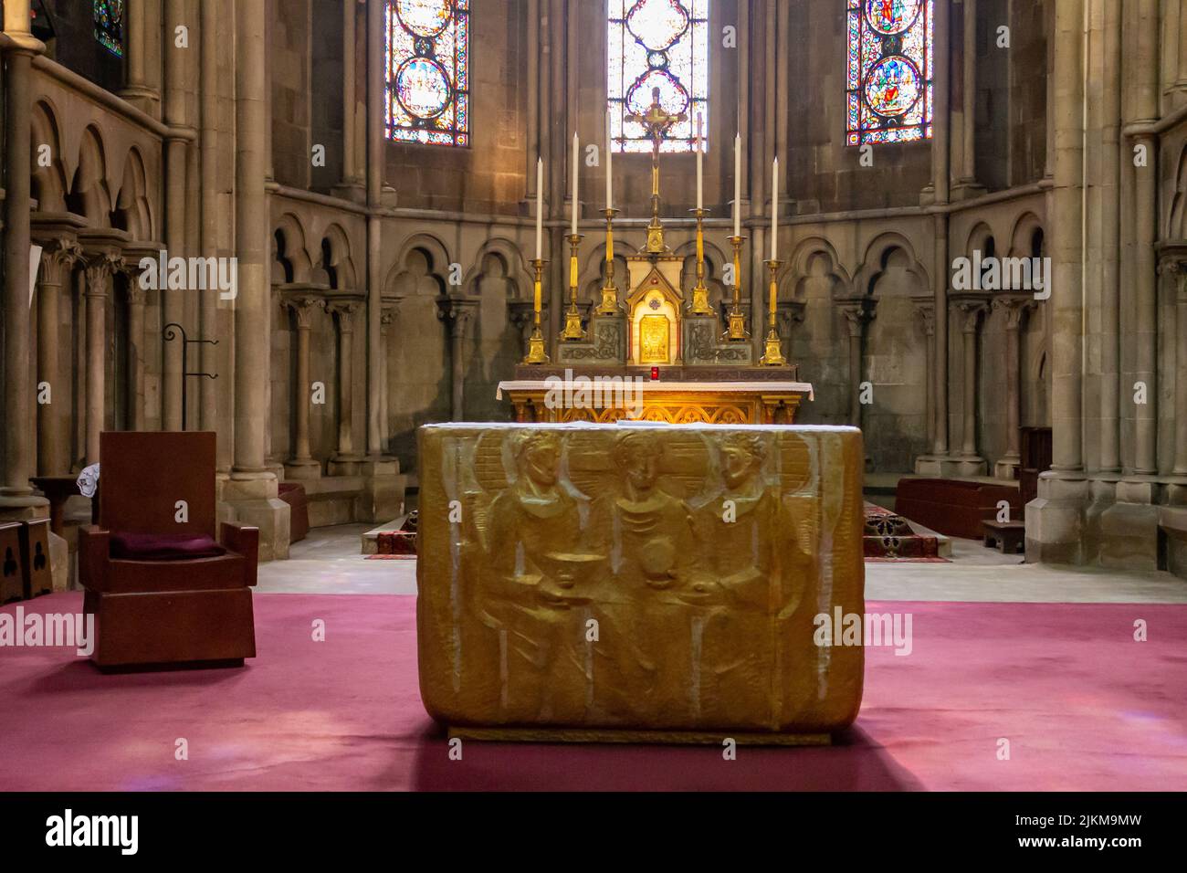 The interior of the Church of Notre Dame of Dijon. France Stock Photo ...