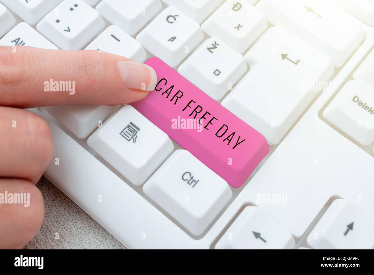 Sign displaying Car Free Day. Business concept Environment protection ...